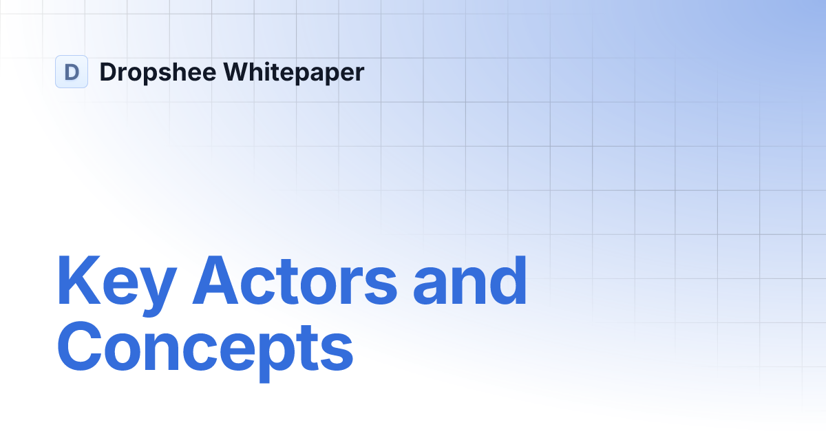 Key Actors and Concepts | Dropshee Whitepaper
